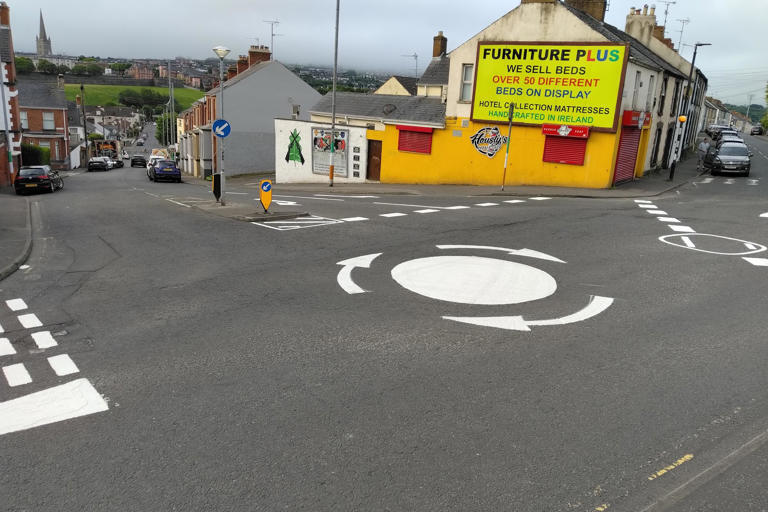 Freshly painted roundabouts will make busy Bogside junction safer, says ...