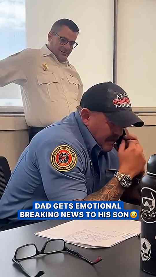 Firefighter dad overwhelmed with emotion as son joins academy