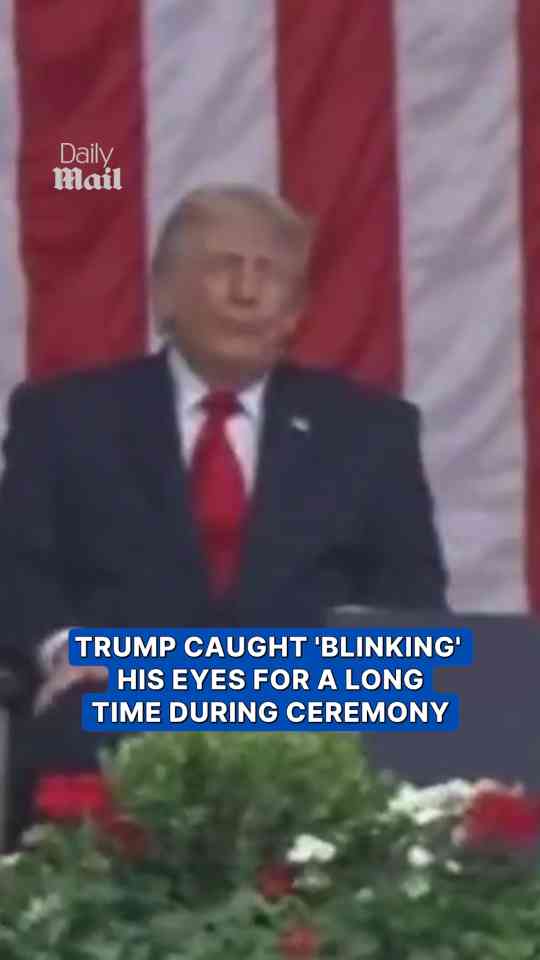 Trump appears to close eyes during Memorial Day ceremony at Arlington