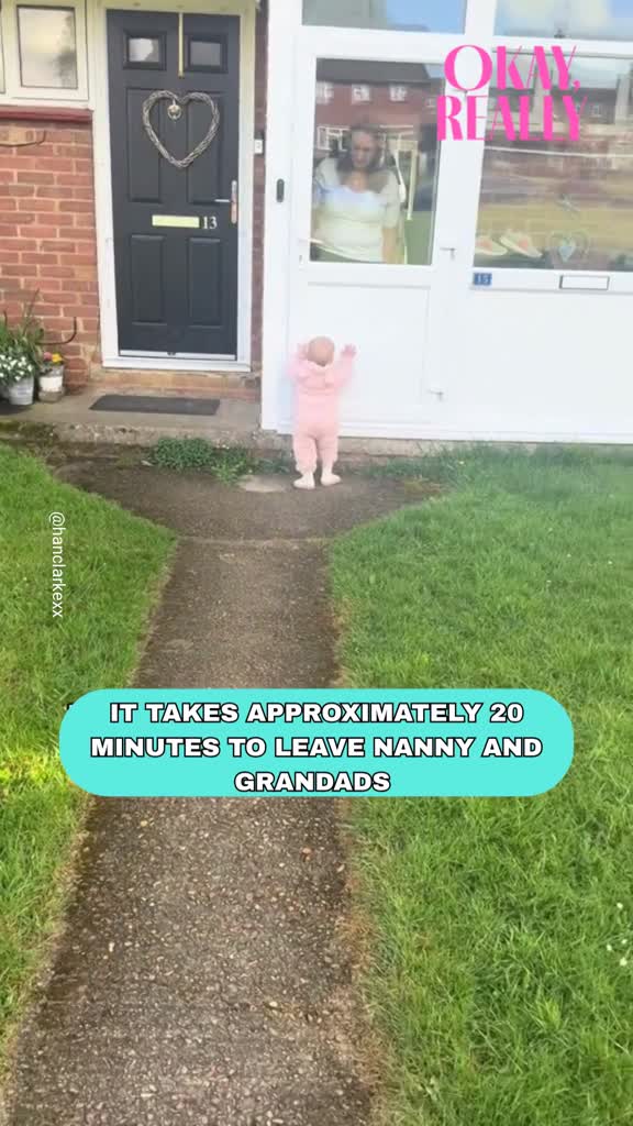 Toddler can't stop saying goodbye to grandparents
