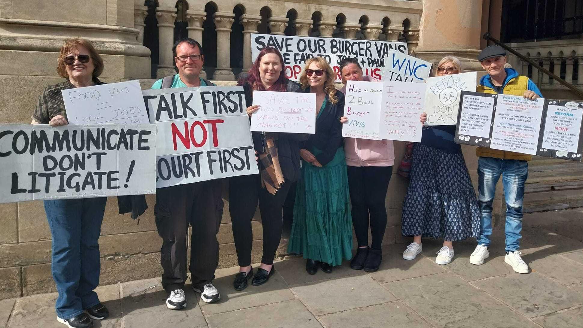 Protesters defend food vans in council dispute