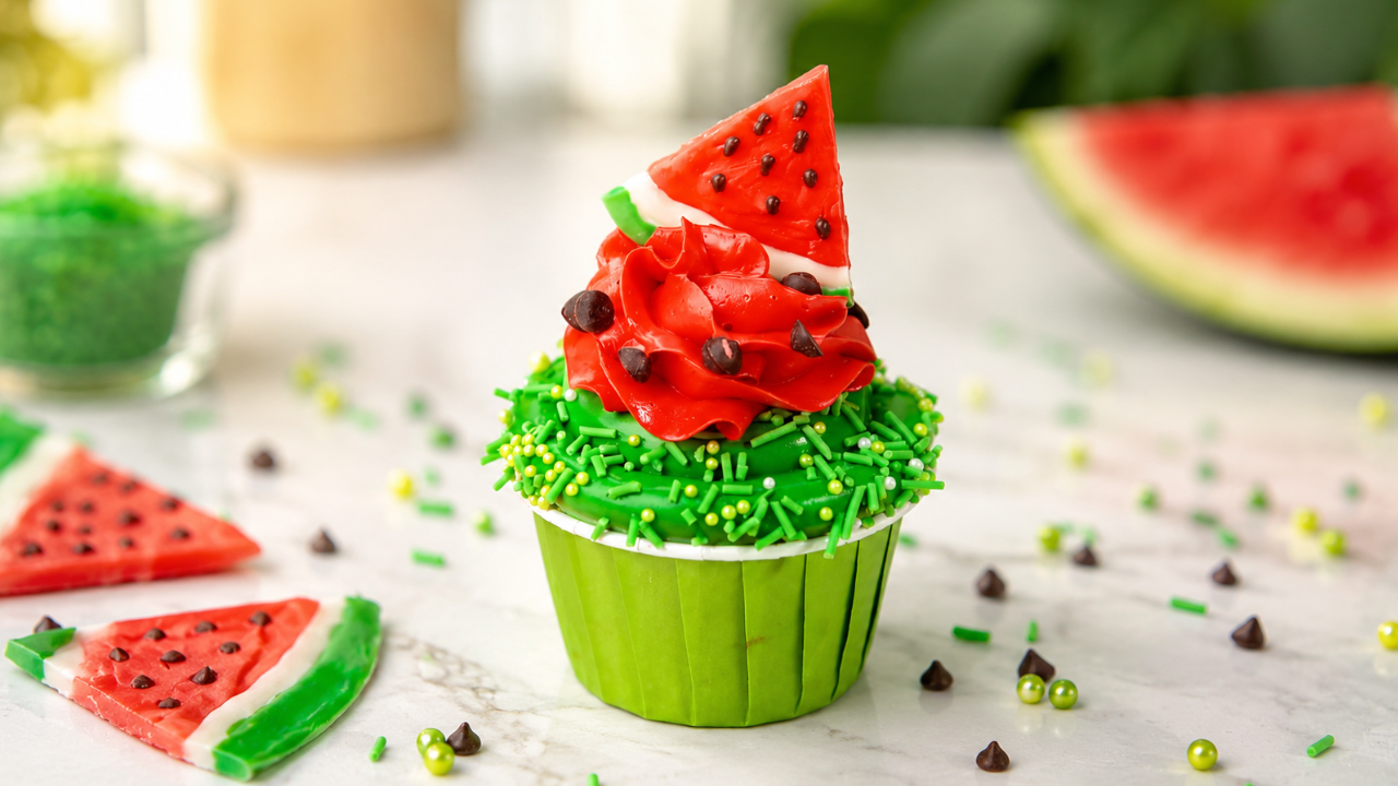 How to make watermelon summer cupcakes