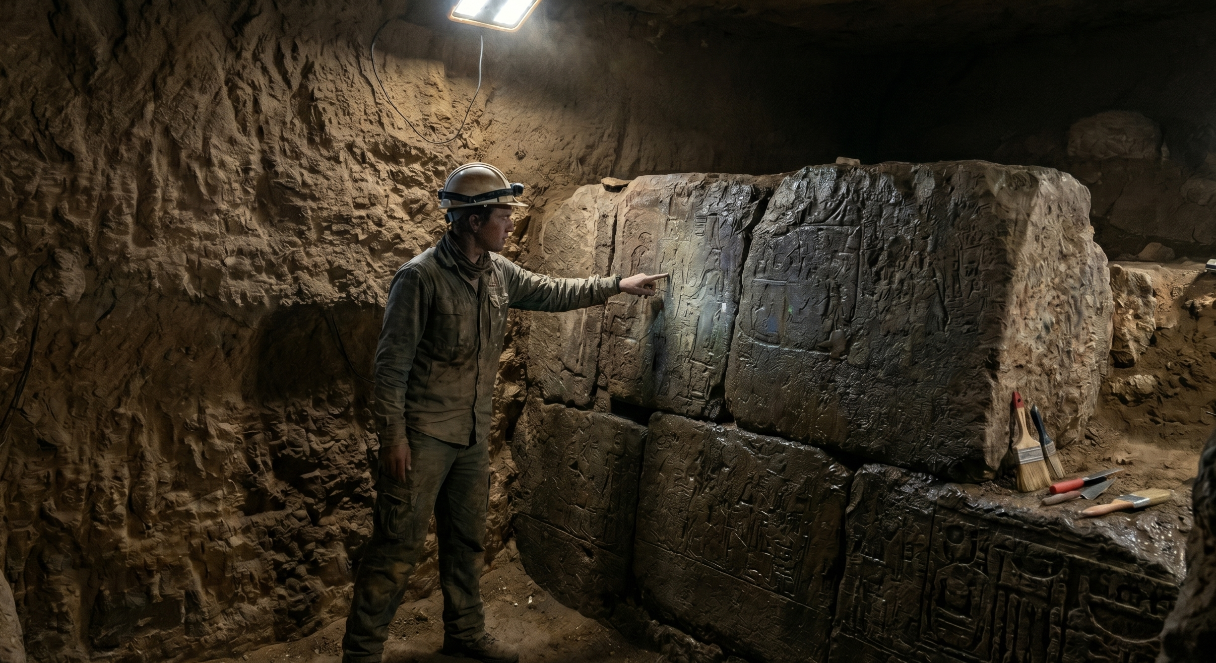 They found a megalithic wall under Egypt... exactly where the scans ...