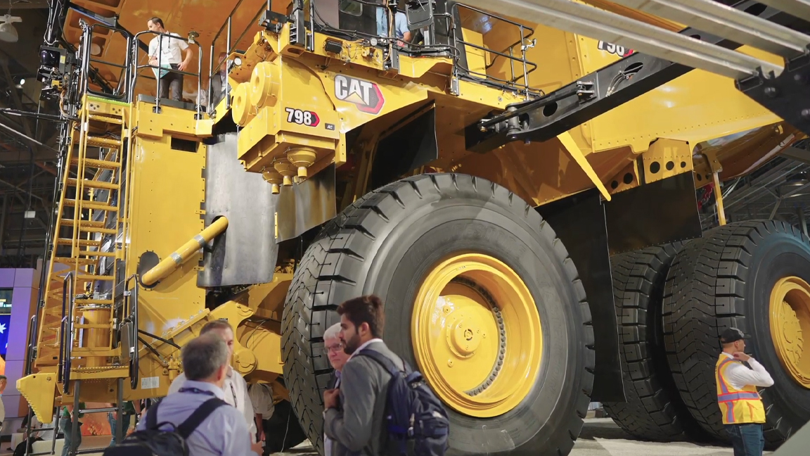 This huge mining truck is built to carry tons of rock