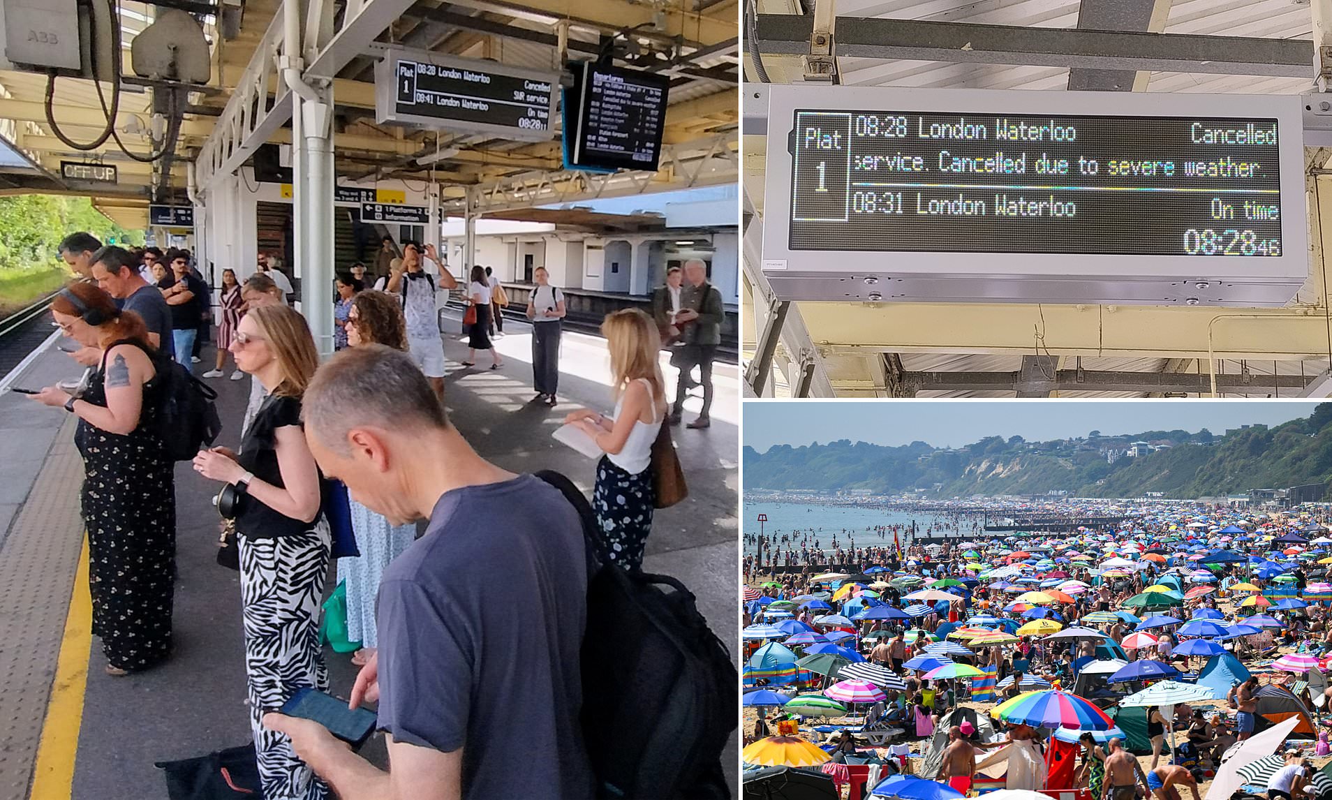 'Too hot to go on!' 36C heatwave brings UK to a halt as trains are ...