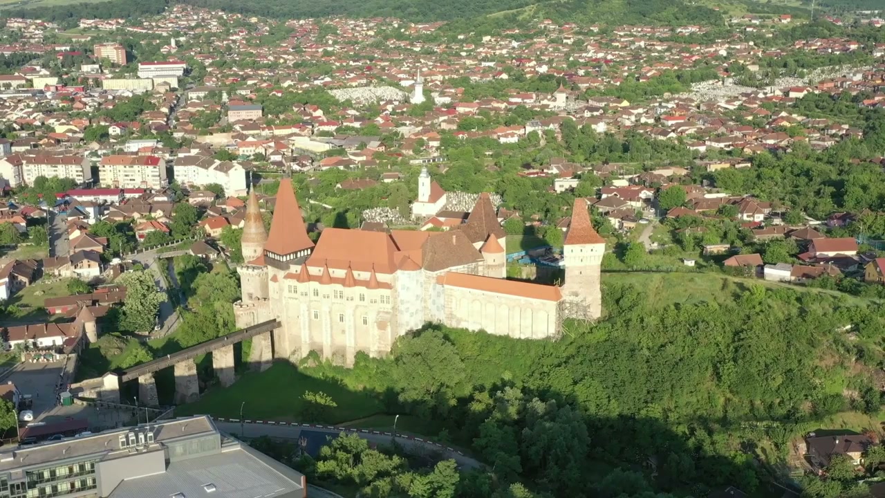 Corvin Castle, Romania: Drone views in Transylvania