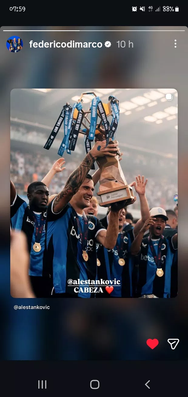 Inter, Dimarco condivide la gioia per "Cabeza" Stankovic