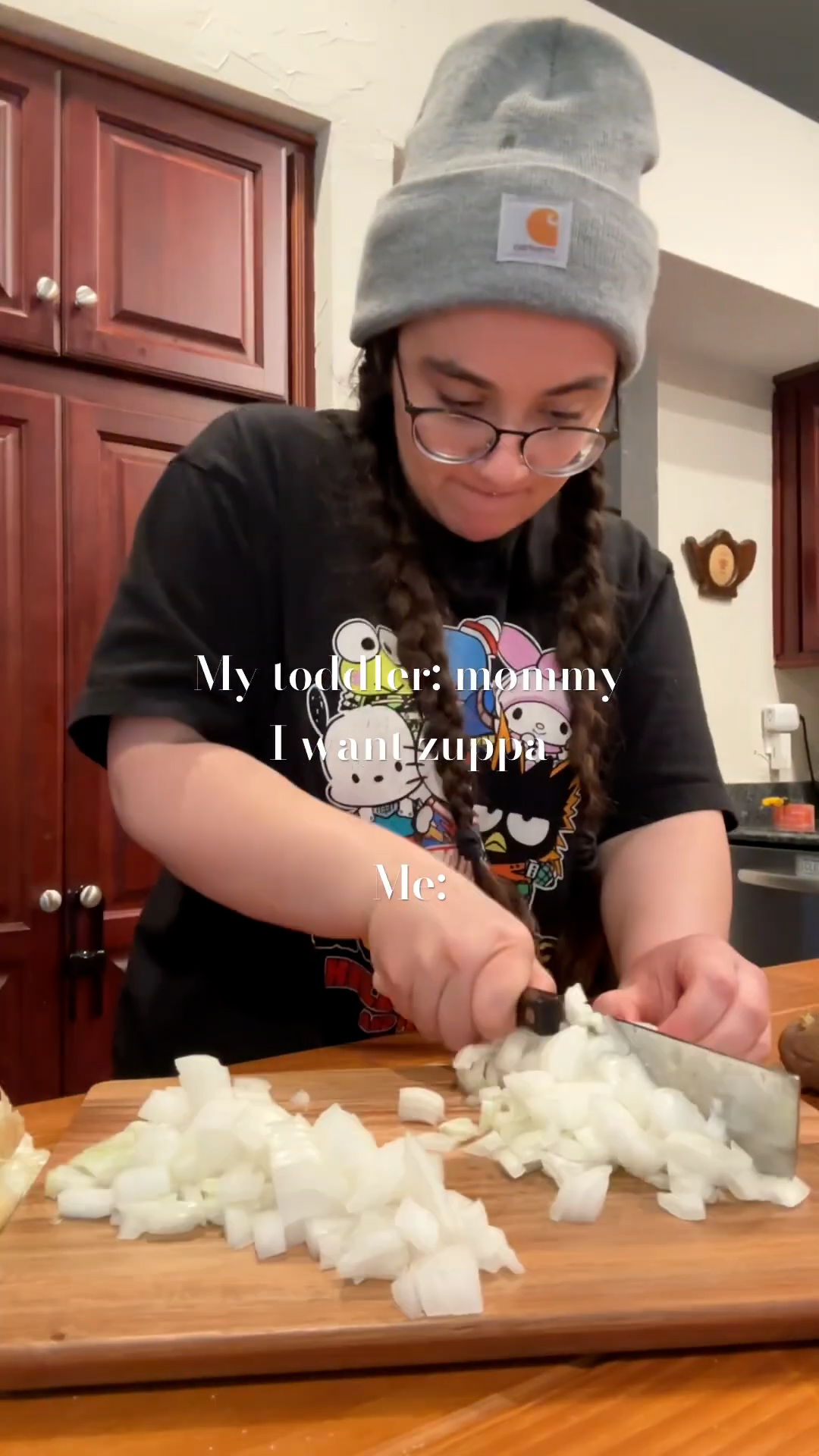Making his absolute favorite meal from the homestead on our homestead