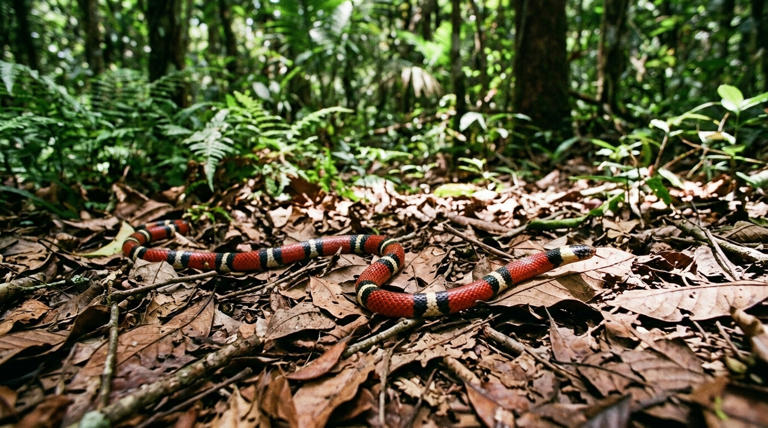 Como a cobra-coral usa o padrão de cores para confundir predadores e ...