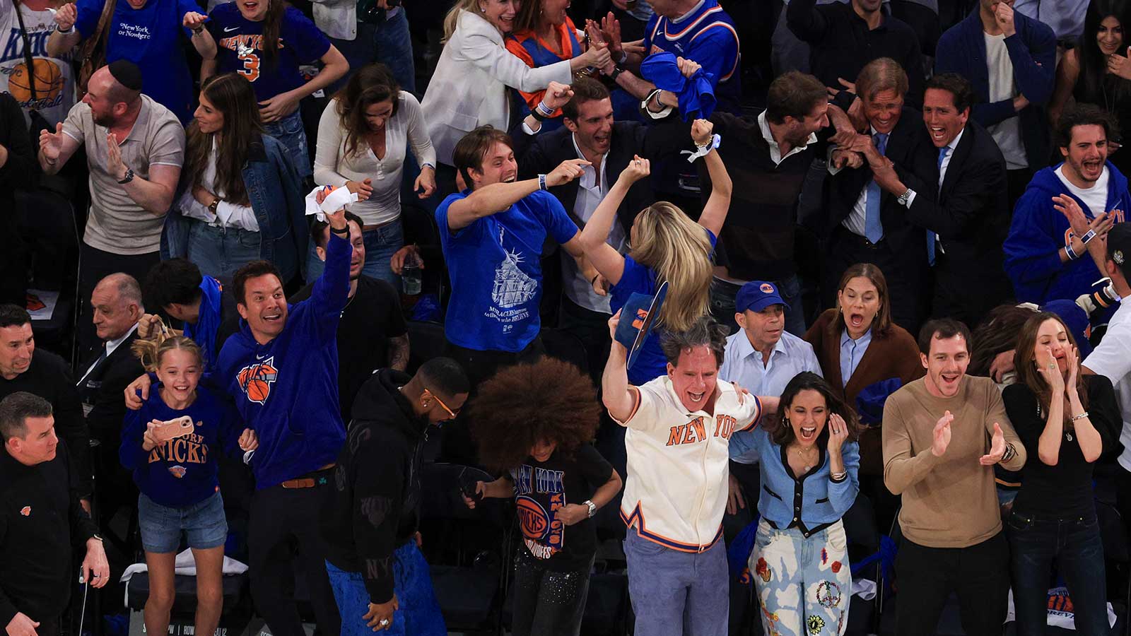 Finals berth on the road didn’t stop Knicks fans from partying outside MSG