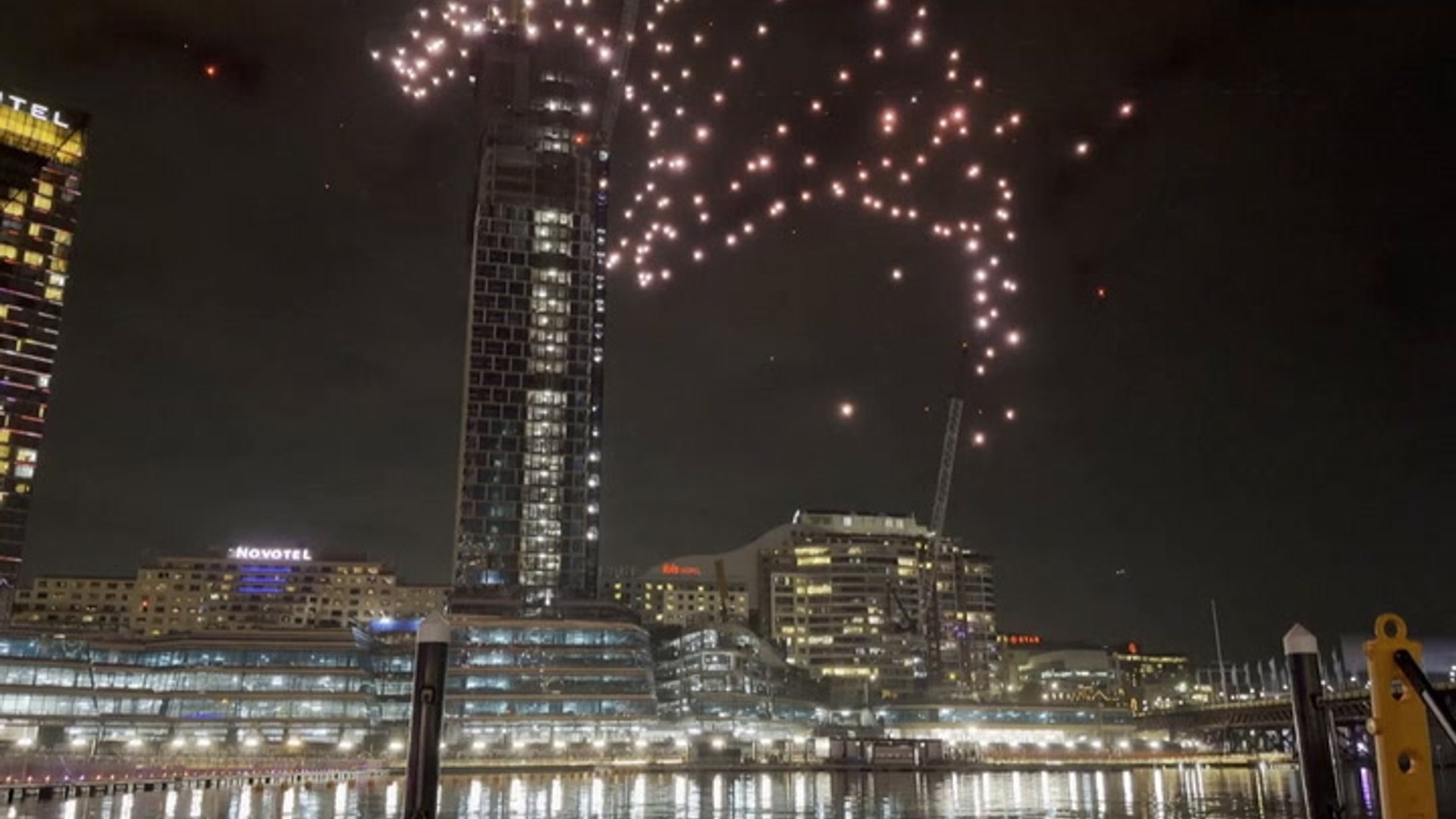 Watch: Dozens of drones plummet into water during aerial display