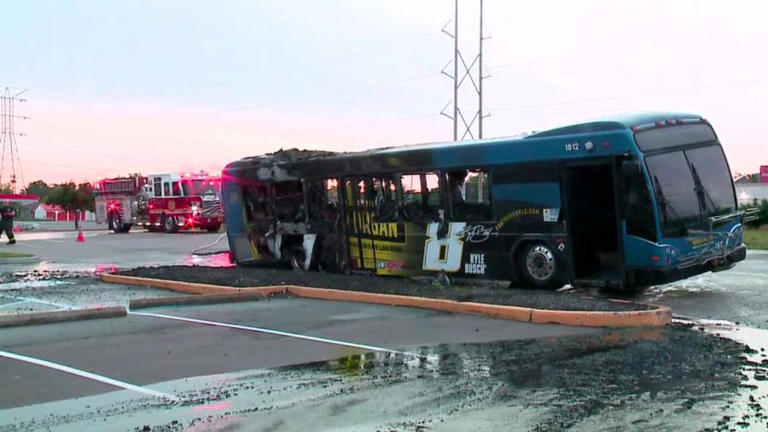 IndyGo bus charred after catching fire on far east side