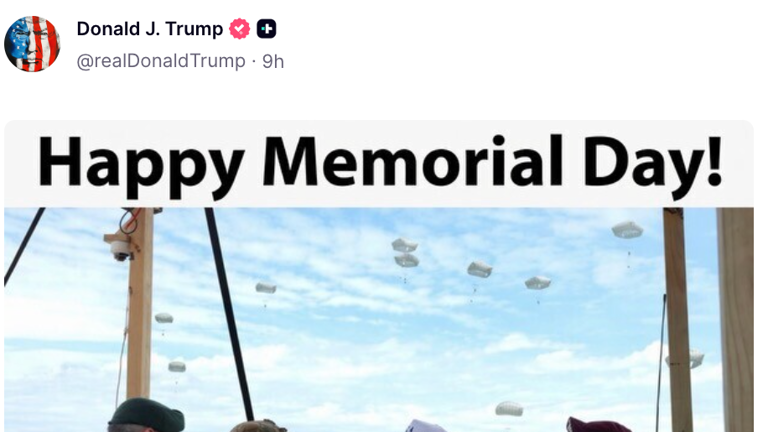 Trump callously wishes a 'Happy Memorial Day'