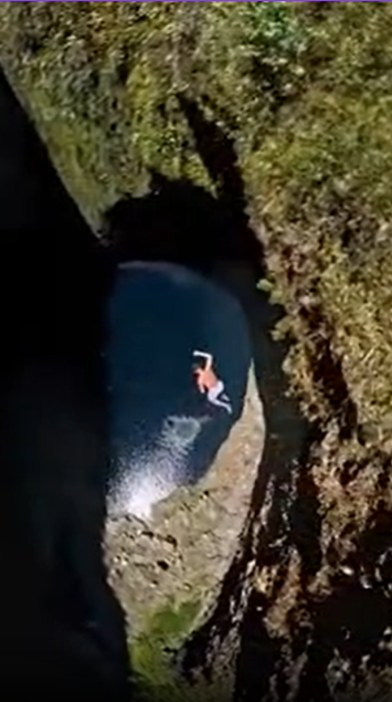 Cascade Chaudron cliff jump