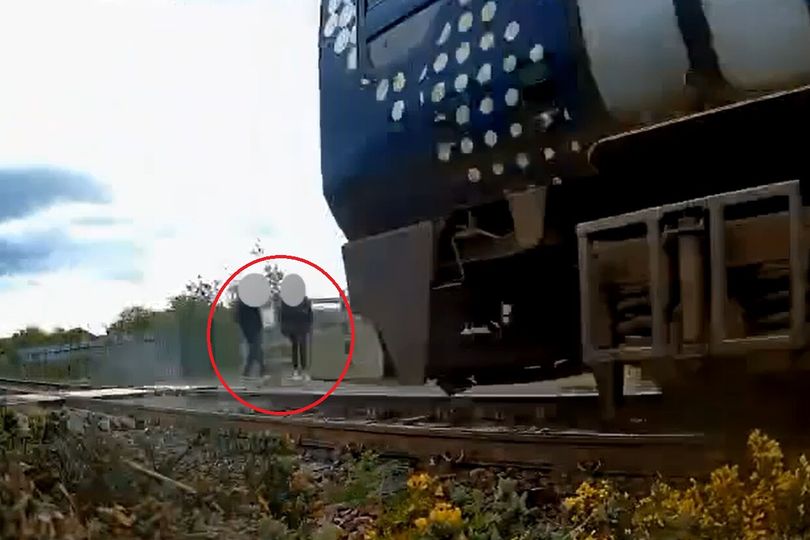 Reckless teens force train driver to slam emergency breaks at crossing ...