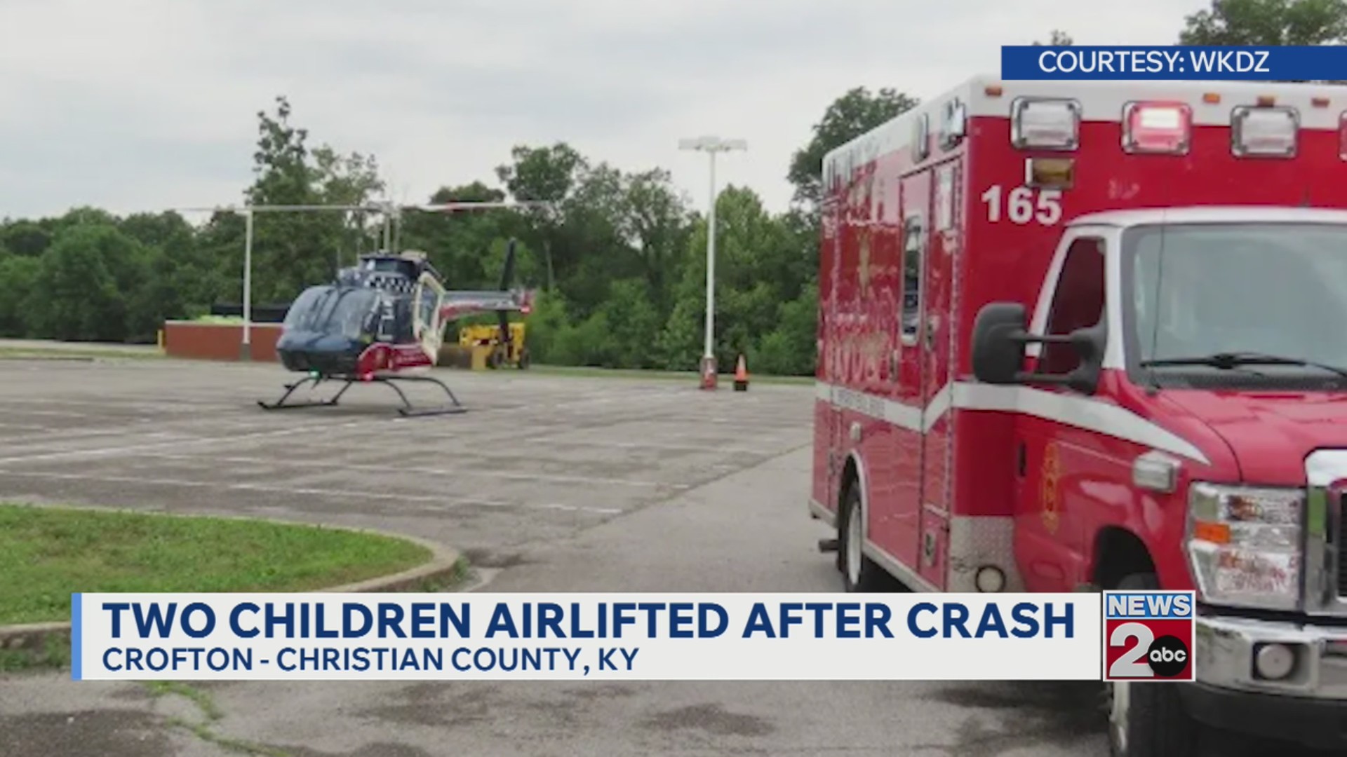 2 children airlifted after crash in Christian County, KY
