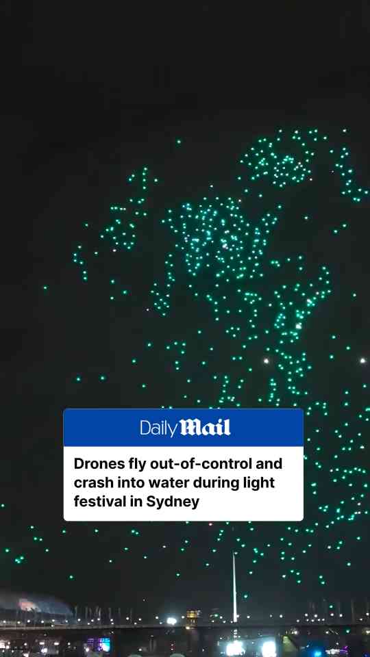 Dozens of drones crash into Sydney harbor during Vivid light show