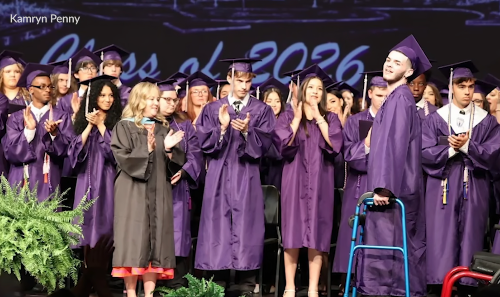 NC high school graduate walks across the stage after becoming paralyzed ...