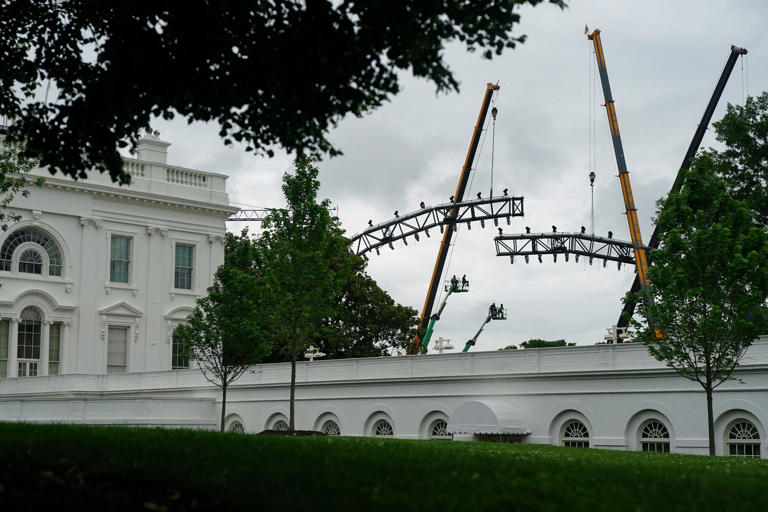 UFC arena soars above White House as Trump prepares for big cage fight