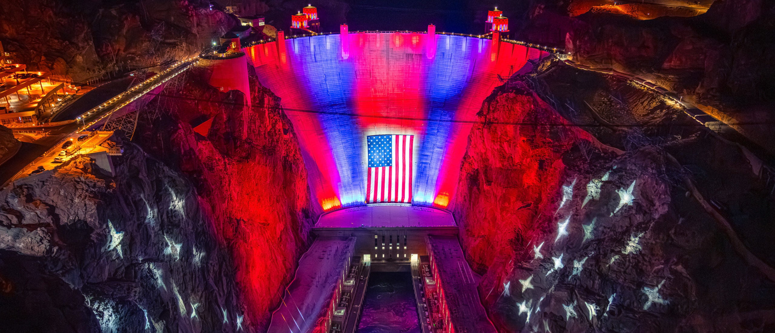 Hoover Dam adorned with football field-sized American flag ahead of ...