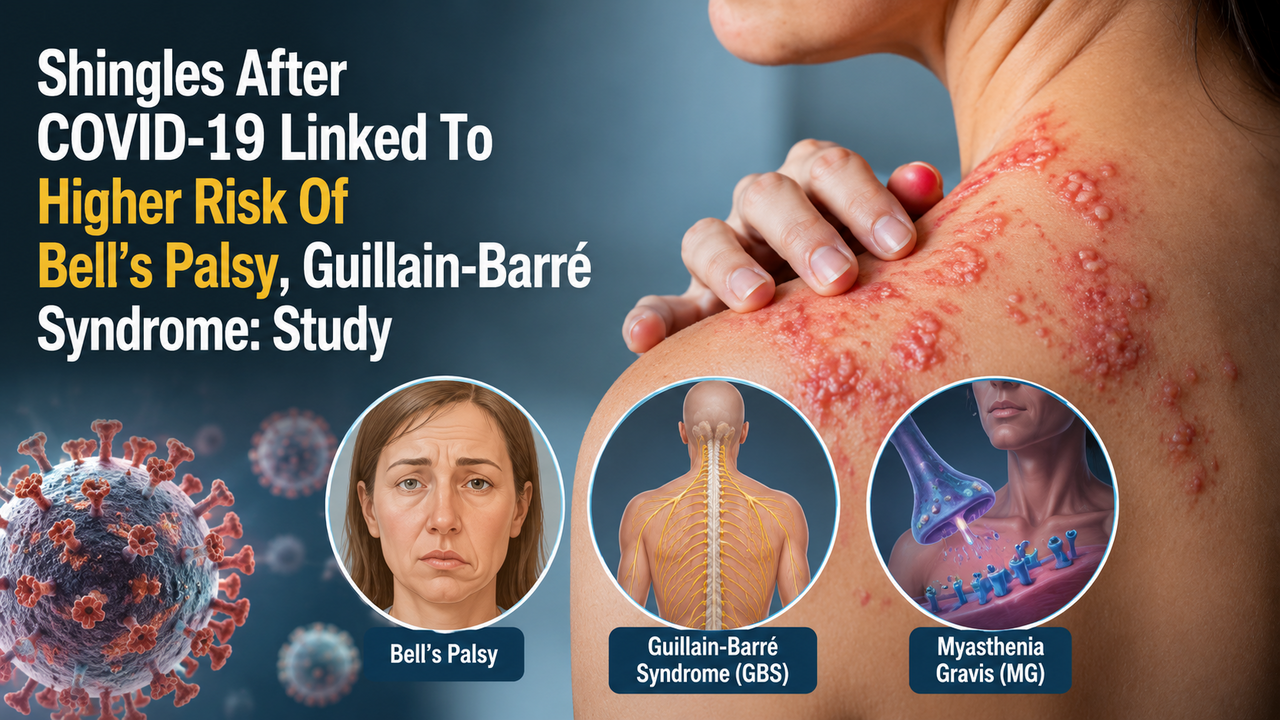 Shingles after COVID-19 linked to higher risk of Bell's palsy, Guillain ...