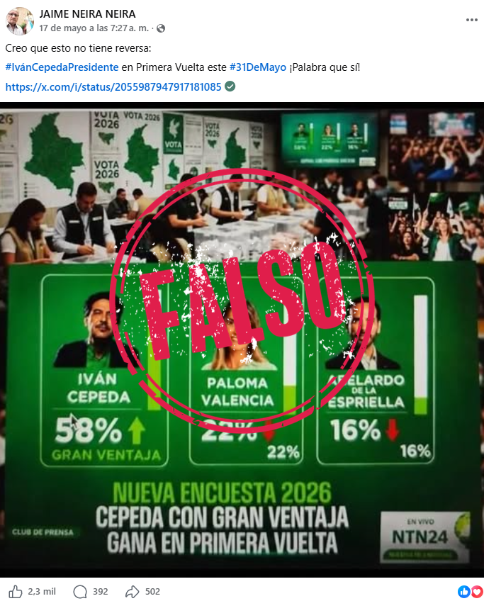 Falsa encuesta suplanta a NTN24 y le da 58% de intención de voto a Iván ...