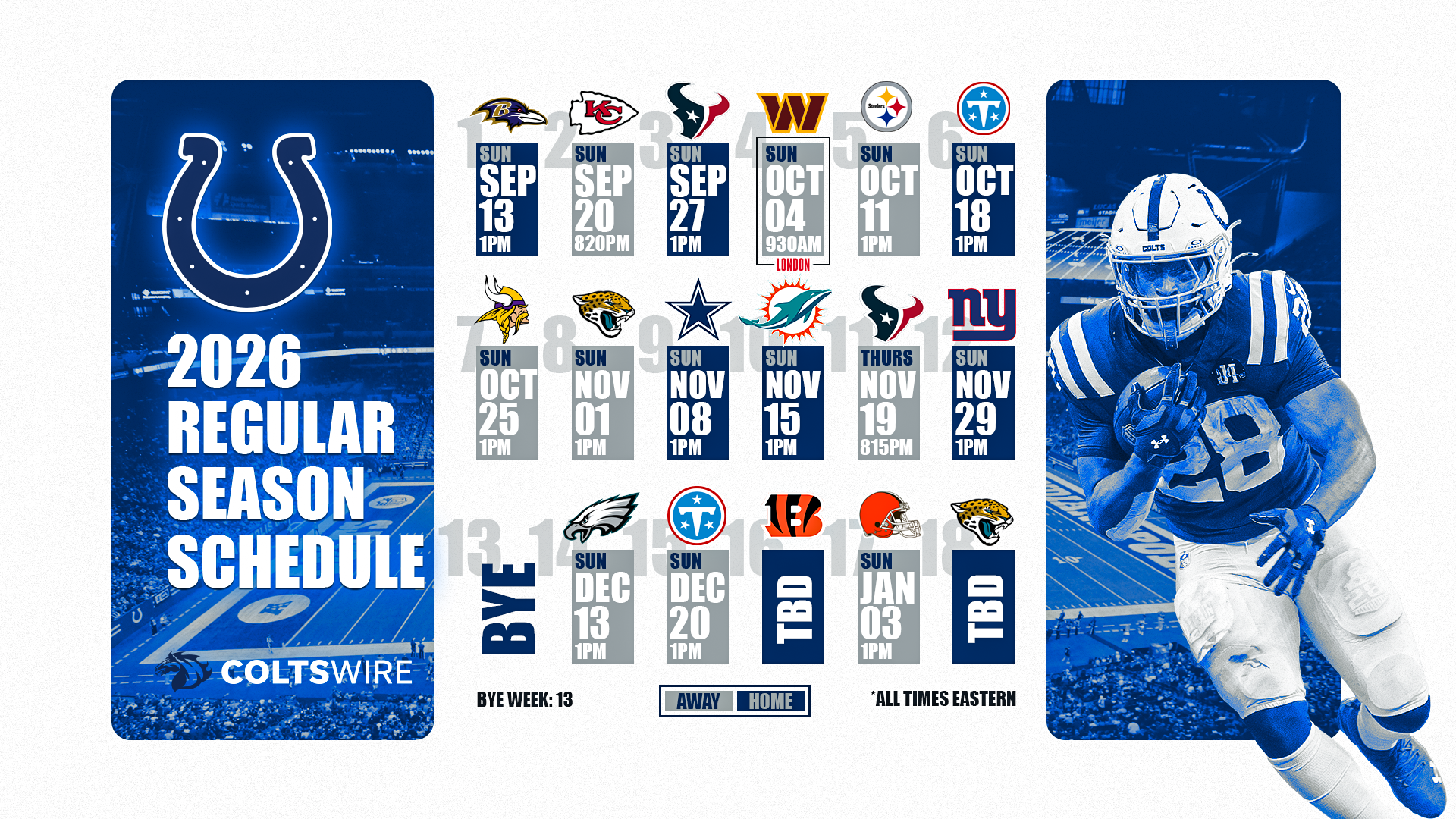 Download new Colts’ 2026 NFL schedule wallpapers