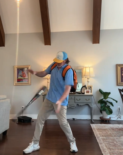 Double trick with backpack & bat