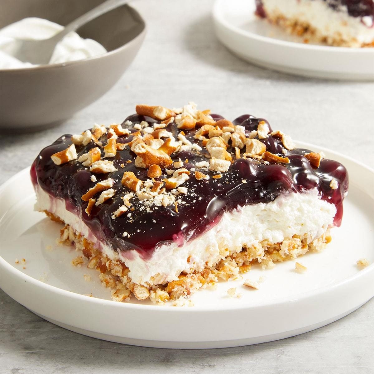 Blueberry pretzel salad