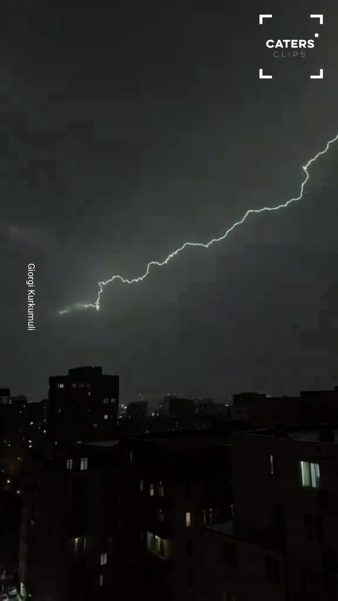 Lightning storm illuminates night sky over Georgia
