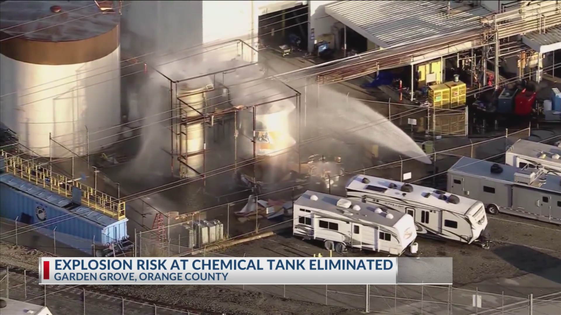 Explosion risk at chemical tank eliminated