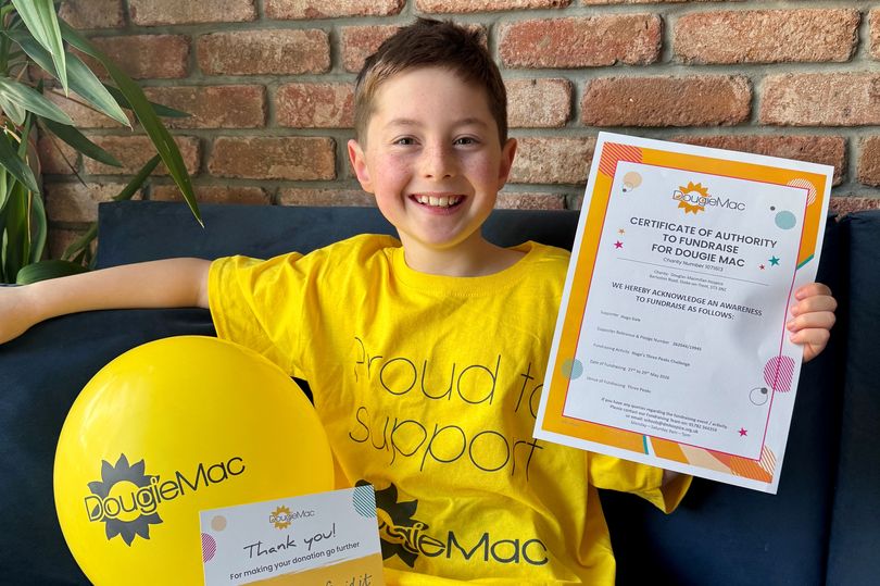 Hero Hugo, 8, spending half-term tackling Three Peaks for Dougie Mac