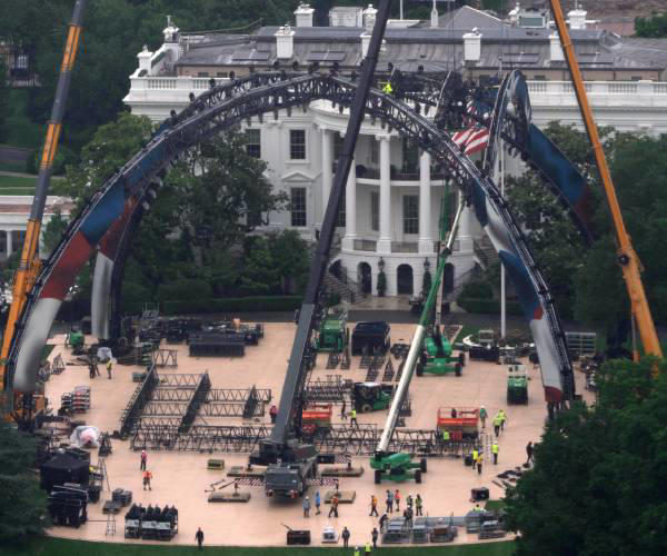 UFC octagon rises on White House South Lawn