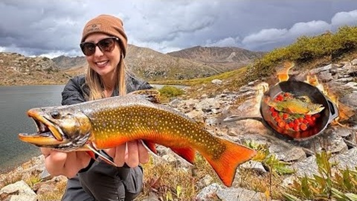 She climbed 12,000 feet for trout... then jumped into freezing mountain ...