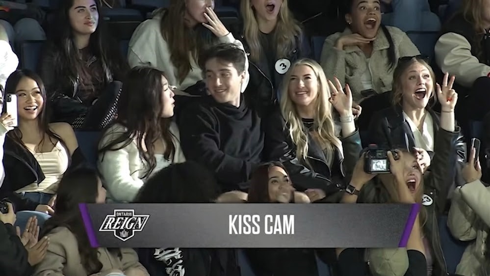 He kissed multiple girls on live kiss cam - then his ex walked in