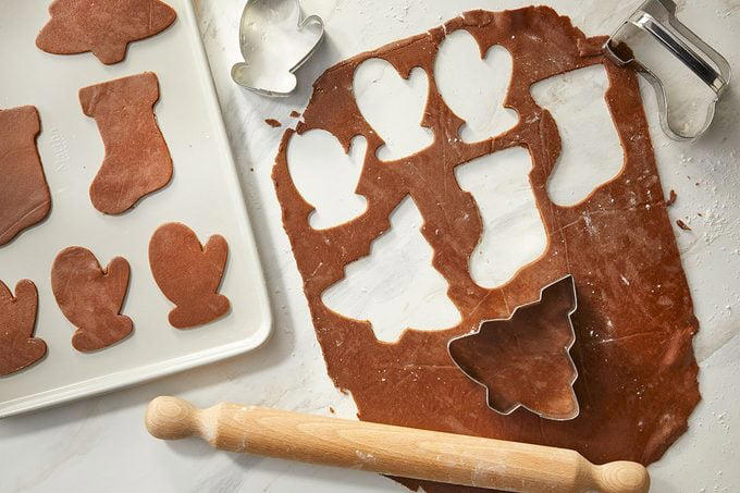 Chocolate gingerbread cutout cookies