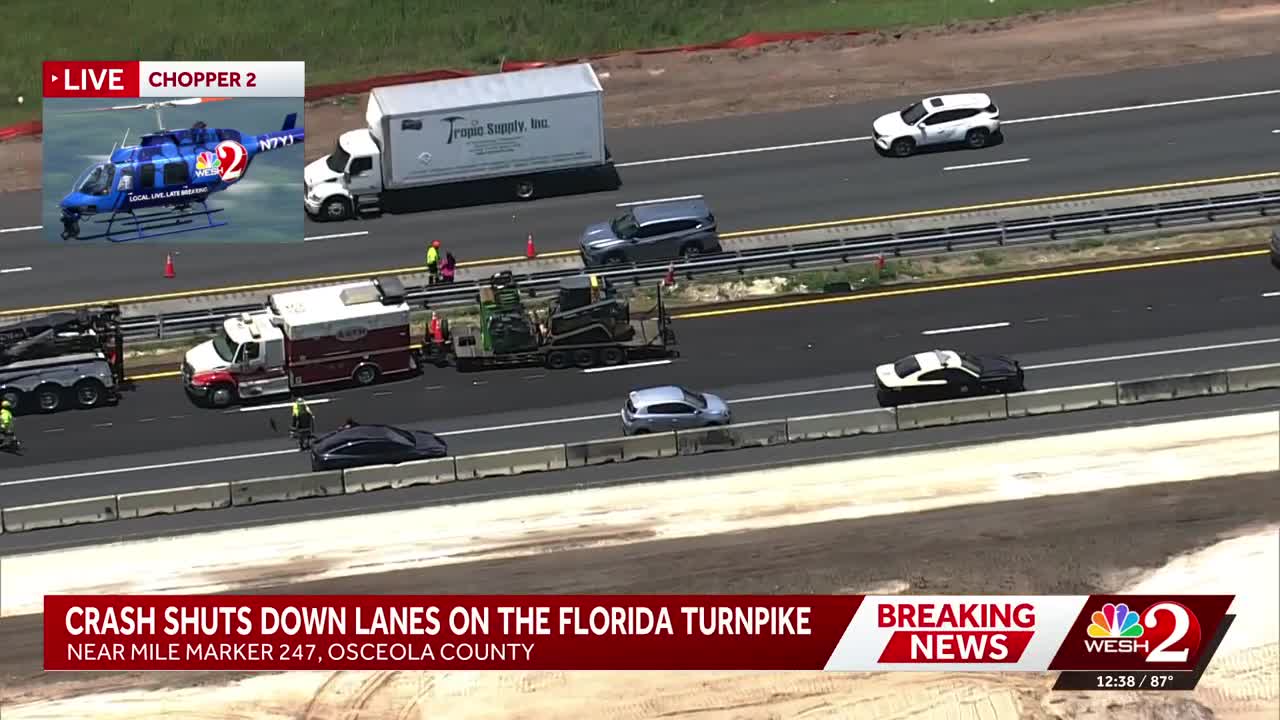 All lanes closed on Florida Turnpike northbound in Osceola County
