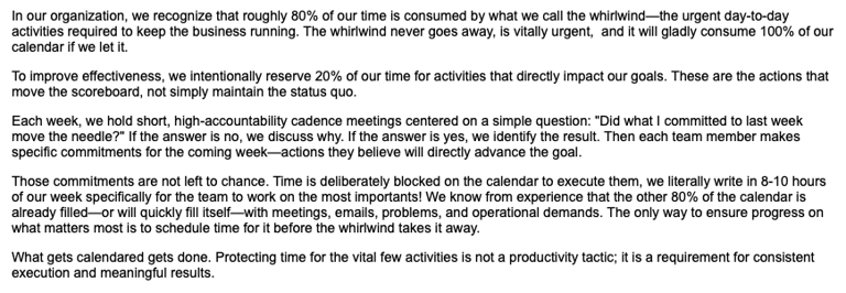 The 80/20 rule for calendar management: Pareto for productivity