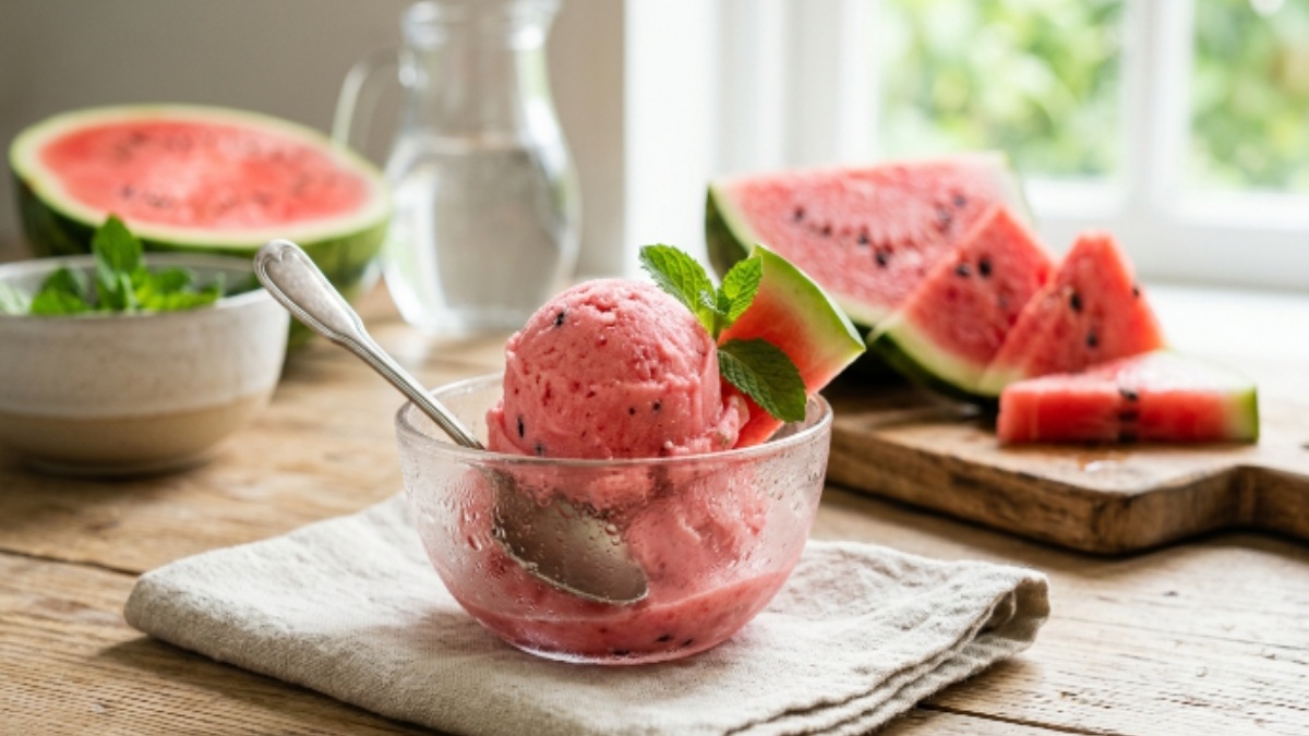 How to make watermelon ice cream at home (no machine needed)