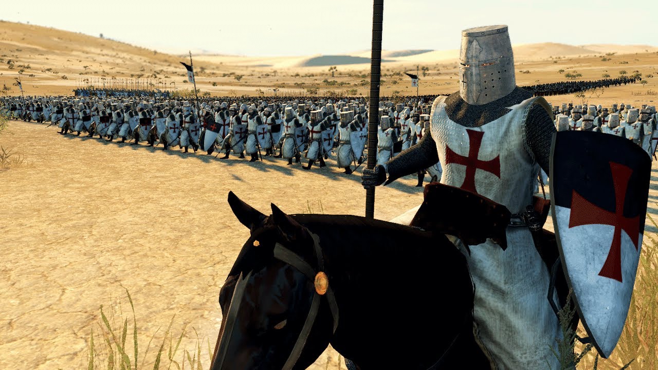 Crusader battle in the desert