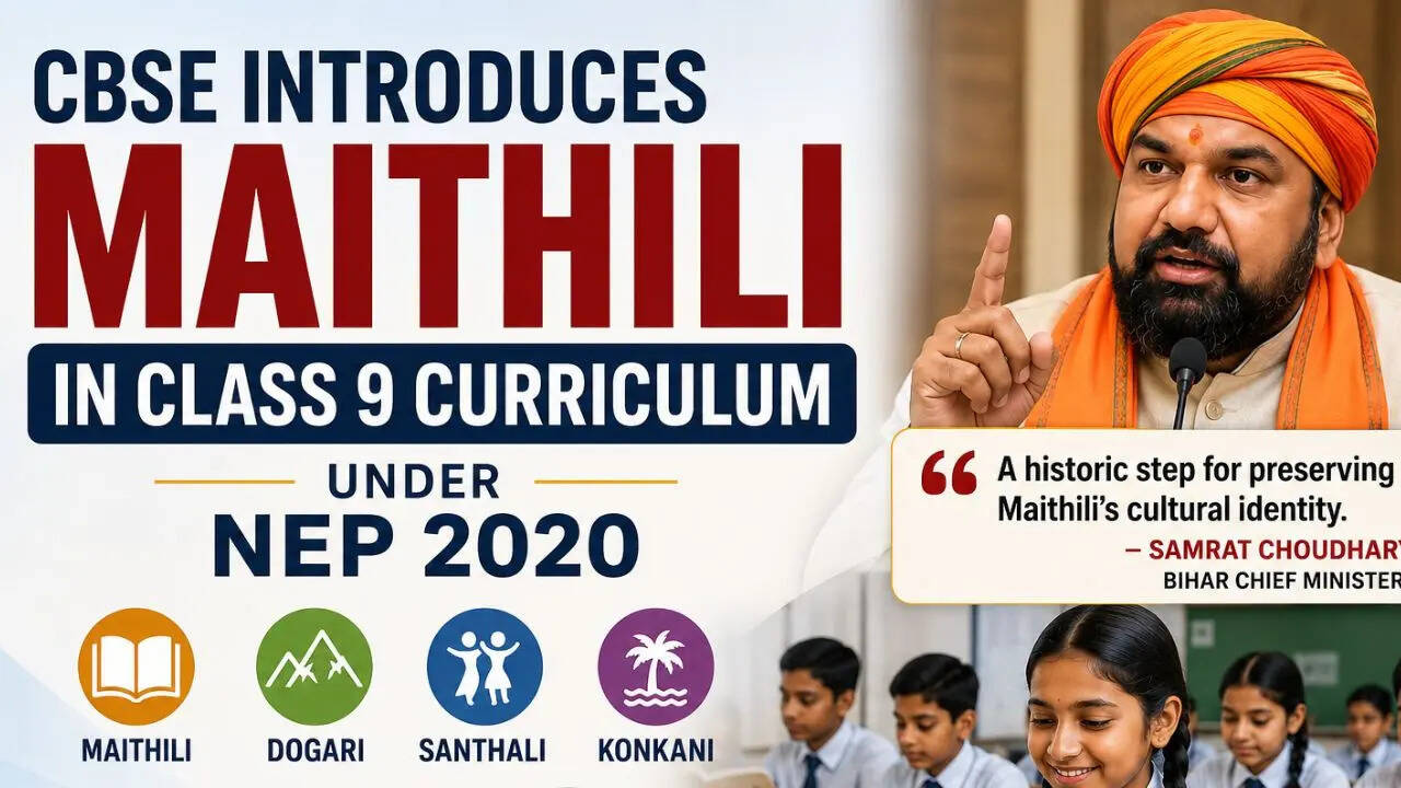 CBSE introduces Maithili in class 9 curriculum under NEP 2020; Bihar CM ...