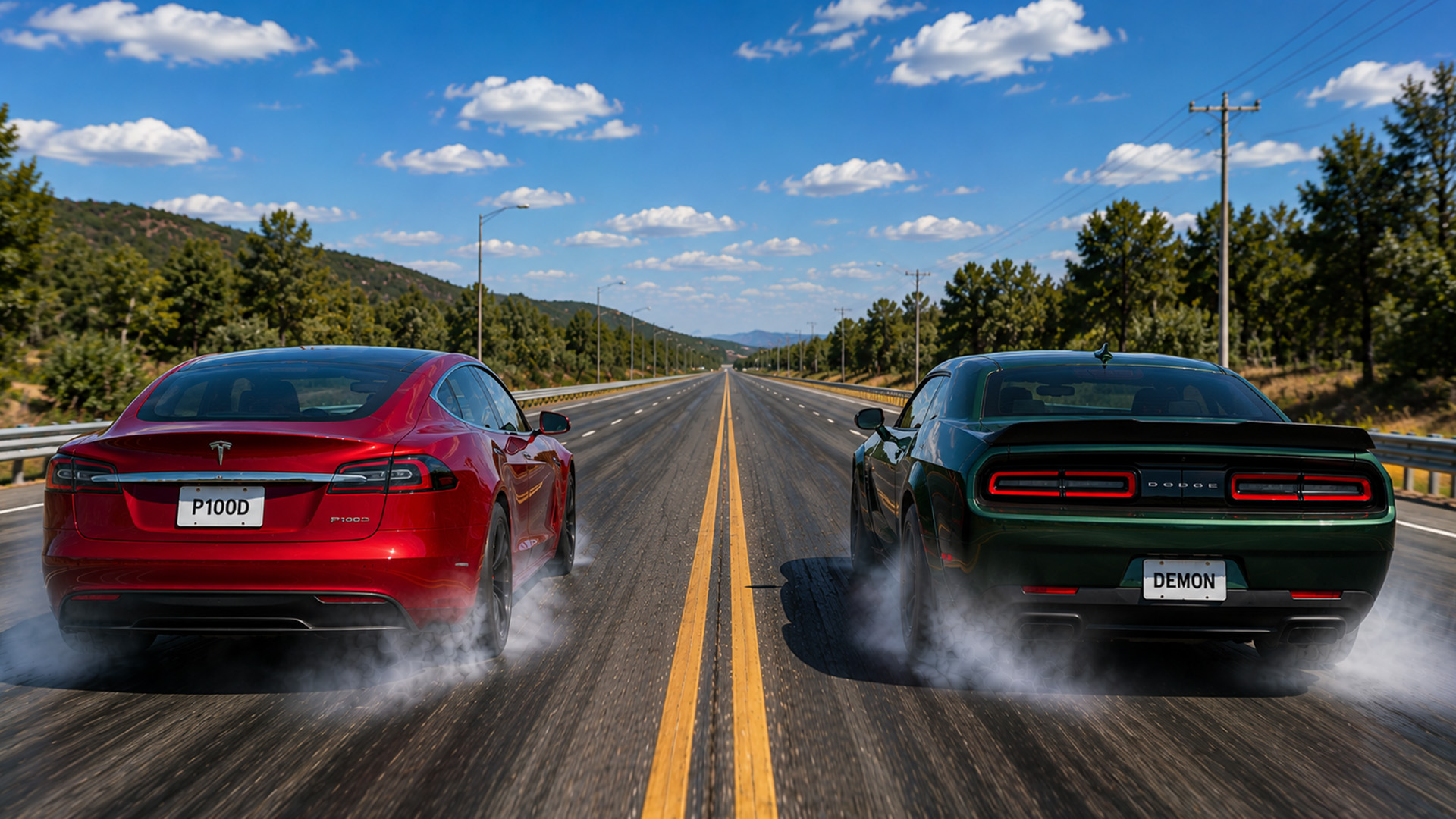 Is Tesla Model S P100D faster than Dodge Demon?