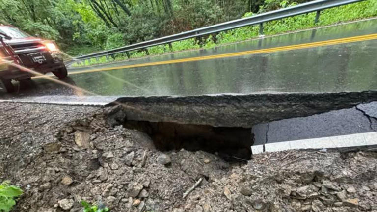 Officials: NC highway back open after rain washes it out, creates 12 ...