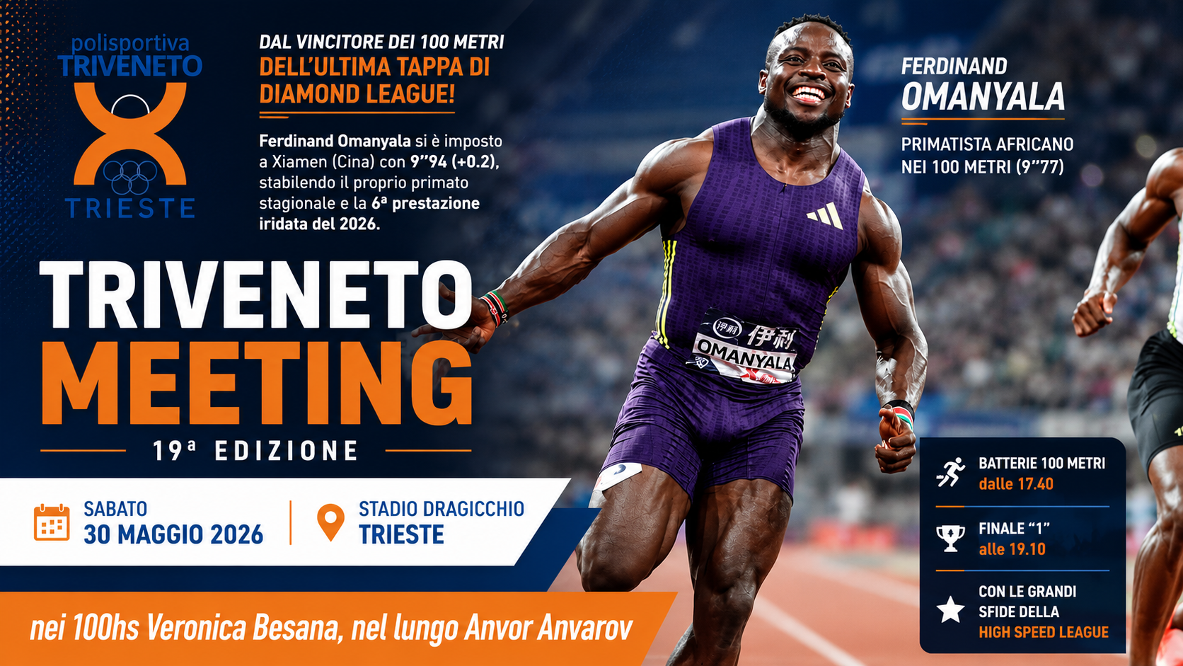 Dal successo in Diamond al Triveneto Meeting: Ferdinand Omanyala pronto ...