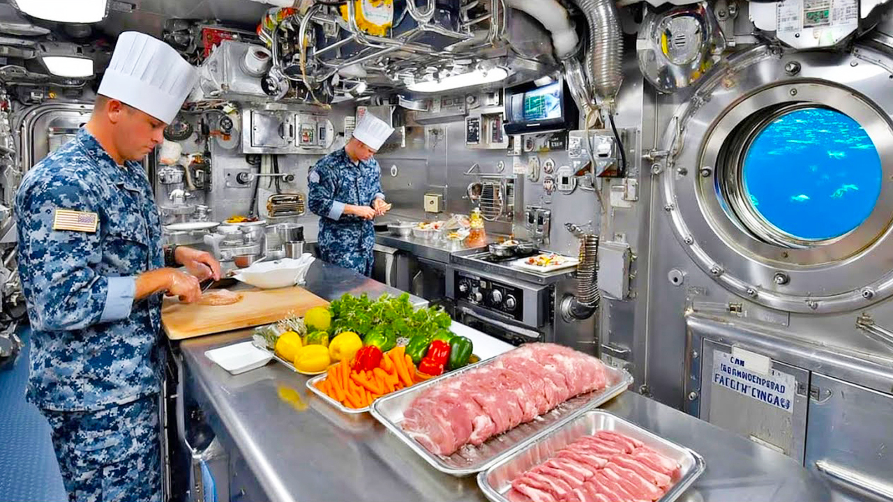 How Navy chefs feed 150 sailors in a tiny kitchen deep underwater