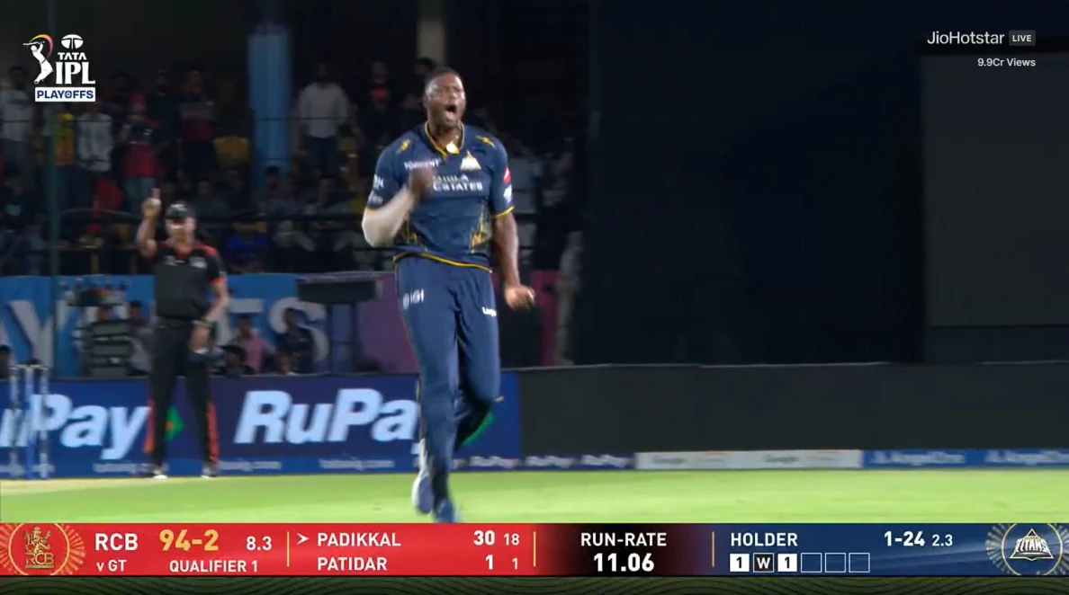 Watch: Jason Holder gives fiery sendoff to Devdutt Padikkal in qualifier 1