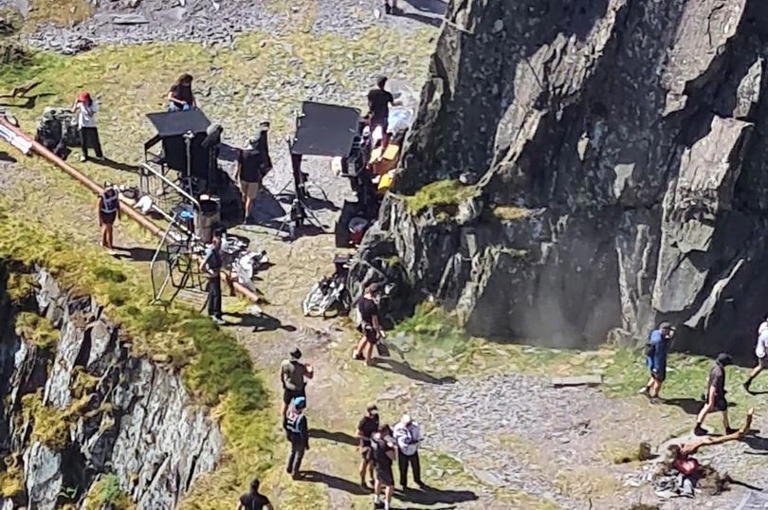 Elden ring of steel at famous Gwynedd quarry as actors don armour in ...