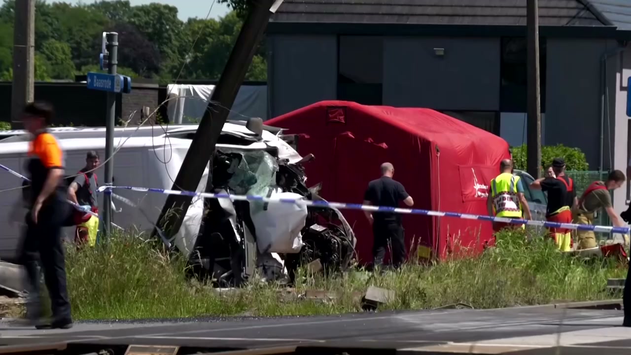 Police say teenagers killed after train hits minivan in Belgium