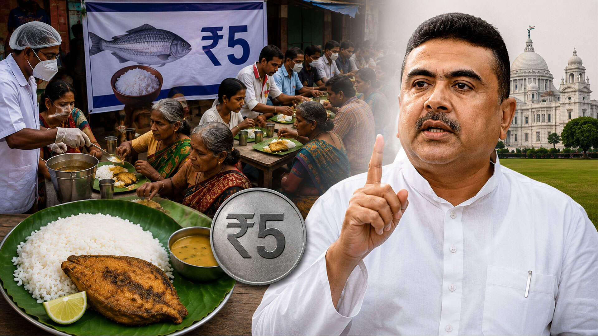 CM Suvendu Adhikari announces ₹5 fish-rice meals, ₹3,000 aid for women ...