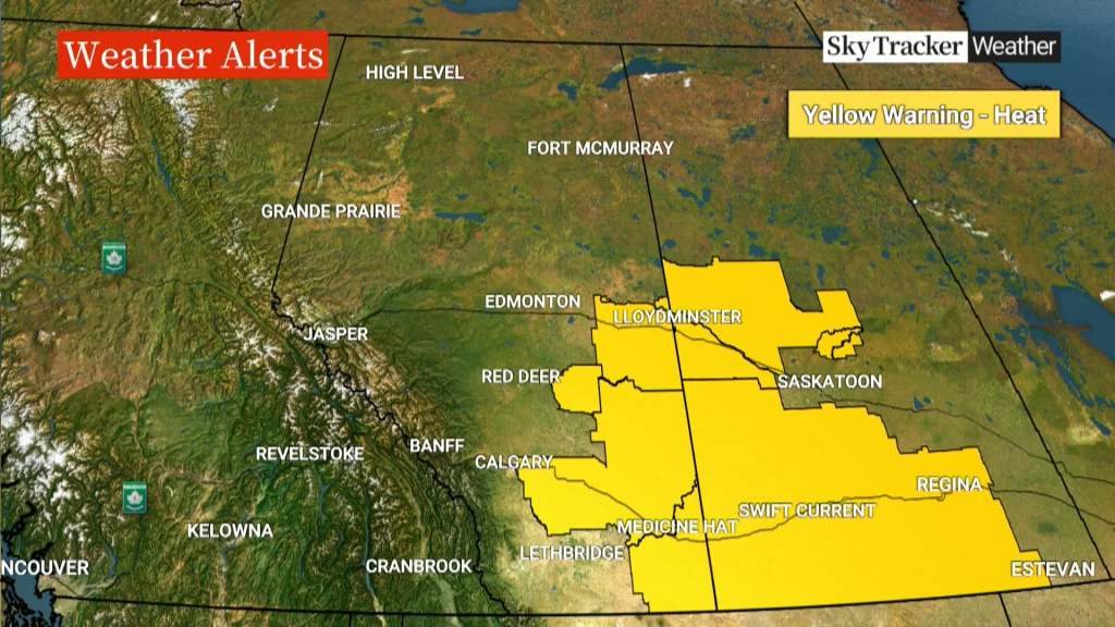 Environment Canada issues heat warnings for large parts of Alberta ...